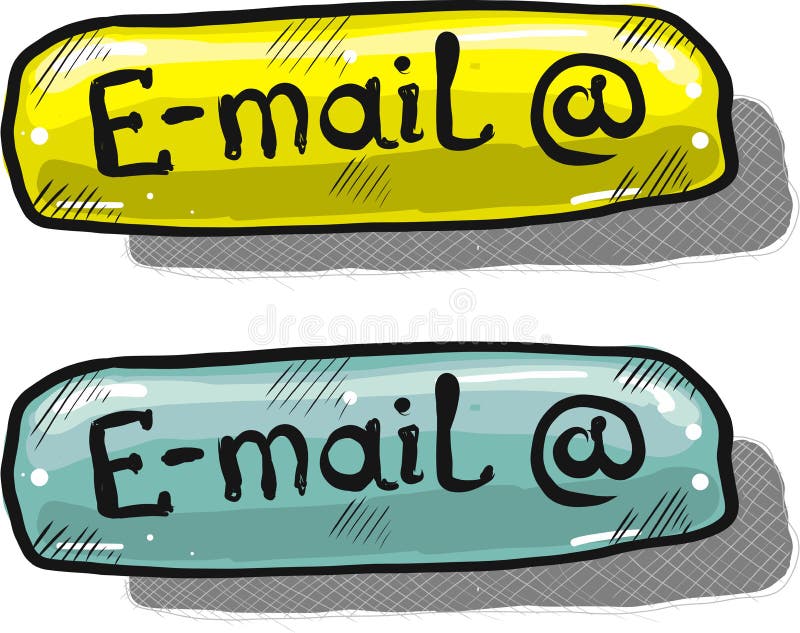 E-mail Button Sketch Style Vector Web Element Stock Vector ...