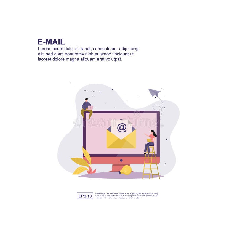 E-mail Concept Vector Illustration Flat Design for Presentation, Social ...