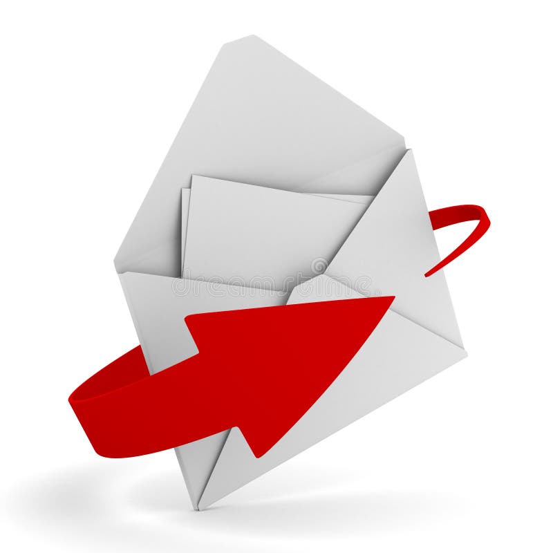 E-mail Concept on White Background Stock Illustration - Illustration of ...