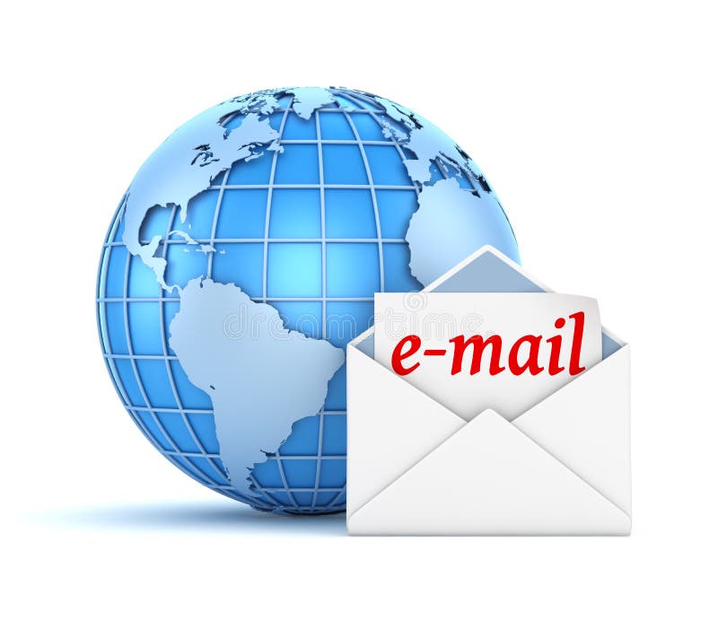 E-mail Concept with World and Envelope Stock Illustration ...