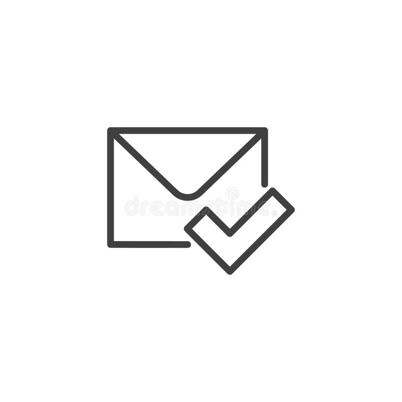 Confirmation, Verification Line Icon Stock Illustration - Illustration ...