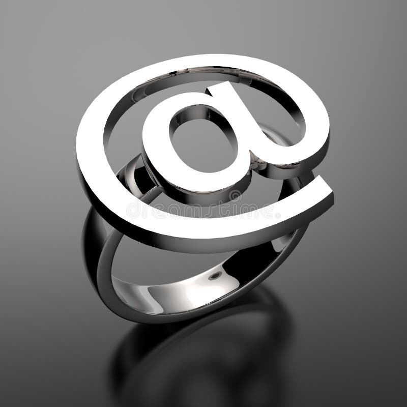 E-Mail-Emblem Mit Silbernem Ring Stock Abbildung - Illustration von ...