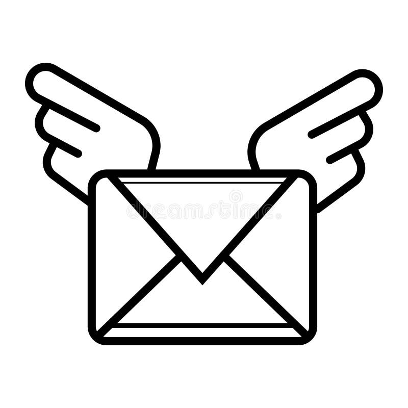E-mail - Envelope With Wings Icon Stock Illustration - Illustration of ...