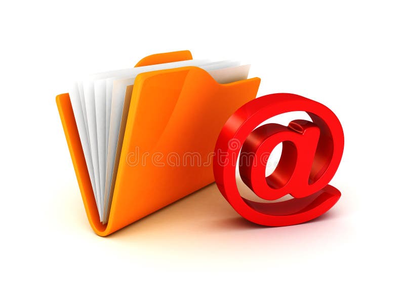 E-mail Folder at Symbol Red Icon Stock Illustration - Illustration of ...