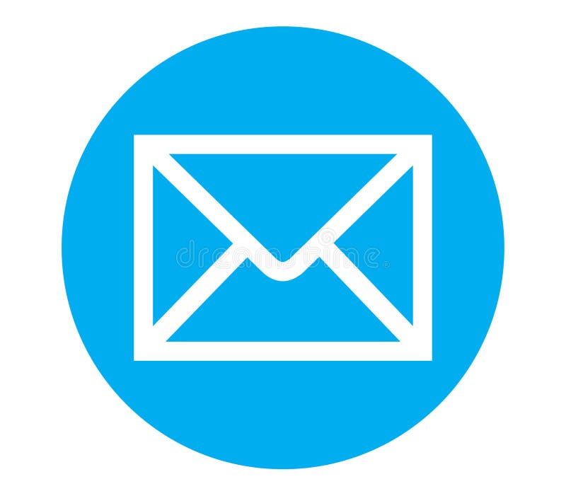 E-Mail Icon with Blue Background Stock Illustration - Illustration of ...