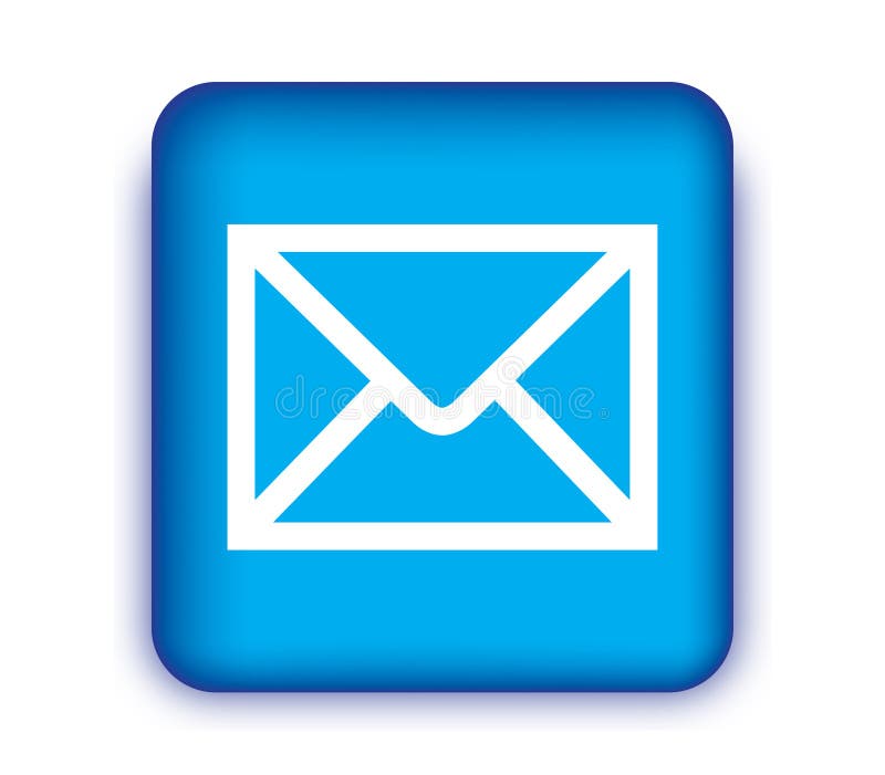 E-Mail Icon with Blue Box stock illustration. Illustration of ...
