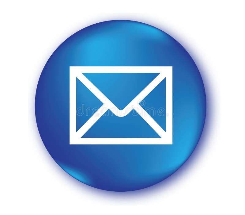 E-Mail Icon with Blue Button Stock Illustration - Illustration of ...