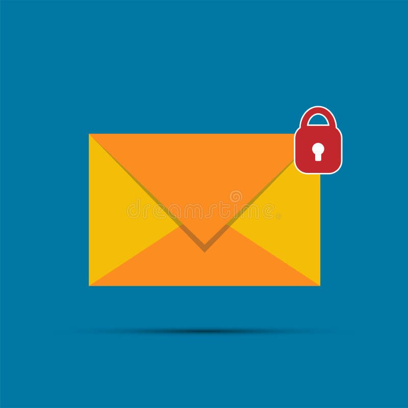 Mail Icon and Security Protection, Privacy Symbol.Simple Design Style ...
