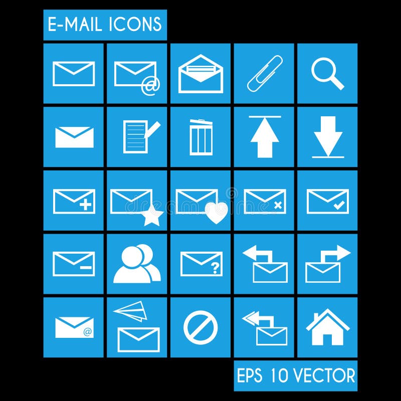 E-mail Icon Set stock vector. Illustration of elements - 38912802