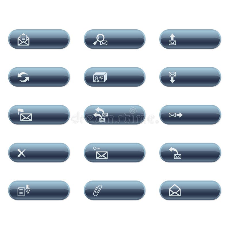E-mail Web Icons, Orange and Gray Contour Series Stock Vector ...