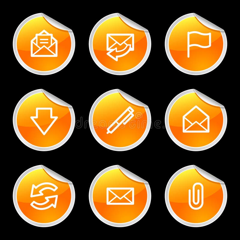 E-mail icons stock vector. Illustration of orange, service - 5618179