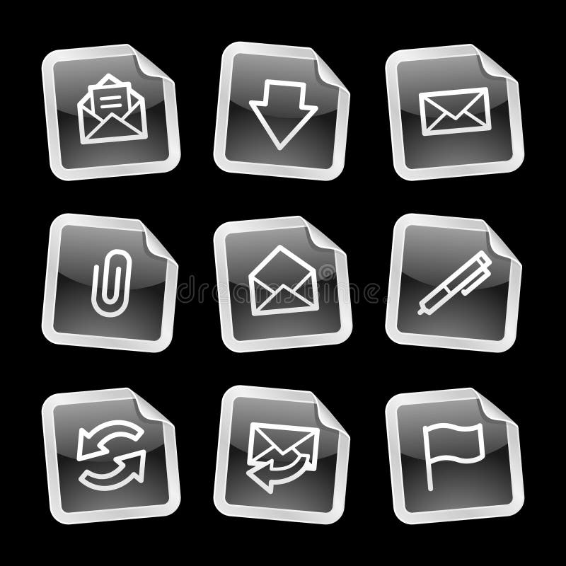 Black e-mail icons stock vector. Illustration of button - 2764829