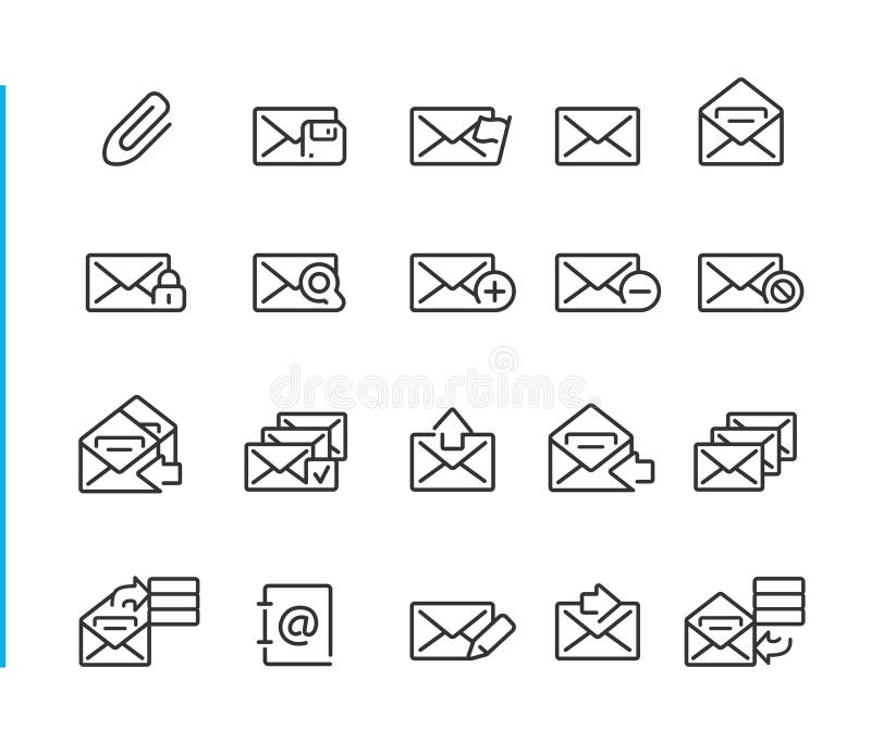 E-mail Icons // Blue line stock vector. Illustration of icons - 265104358