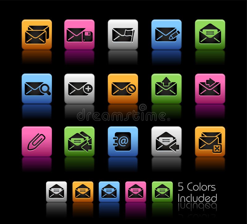 E-mail Icons // Color Box stock vector. Illustration of envelope - 27457314