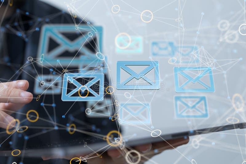 E-mail Icons Over the Tablet - Contact Support Service and ...