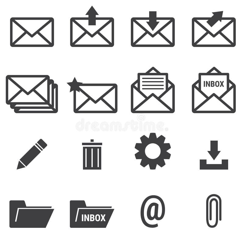 E Mail Attachment Icon Symbol Stock Illustrations – 197 E Mail ...