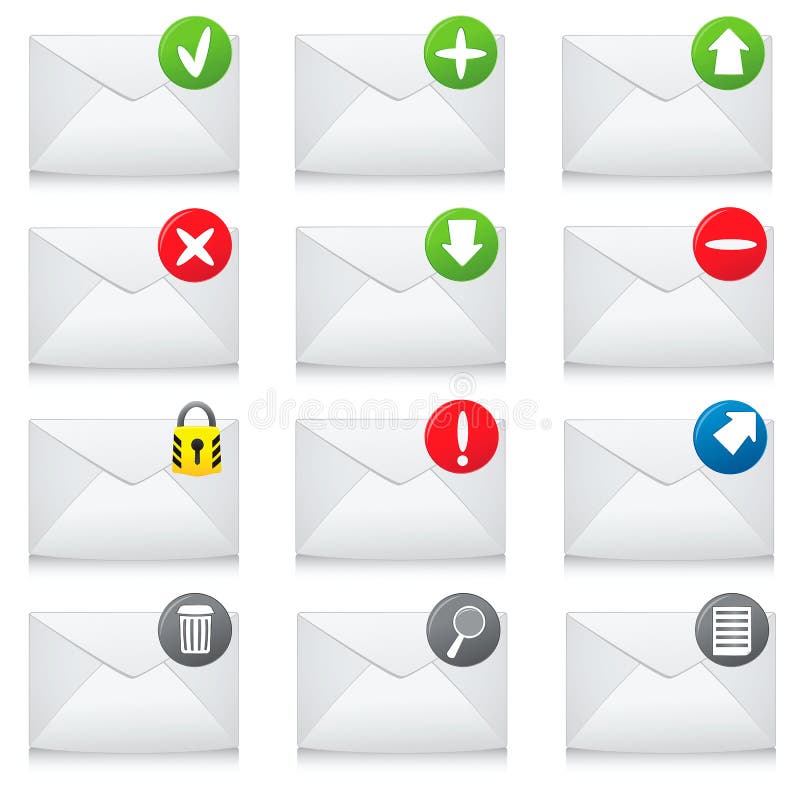 E-mail icons stock vector. Illustration of lock, print - 32955069