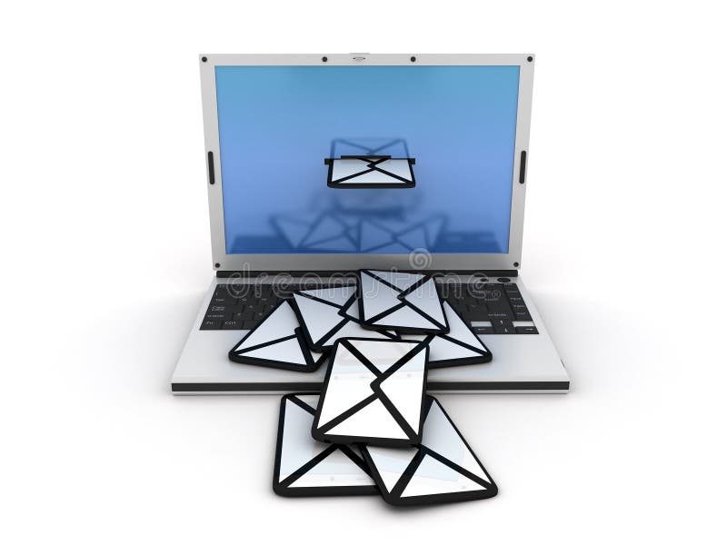 E-mail laptop stock illustratie. Illustration of internet - 6181768