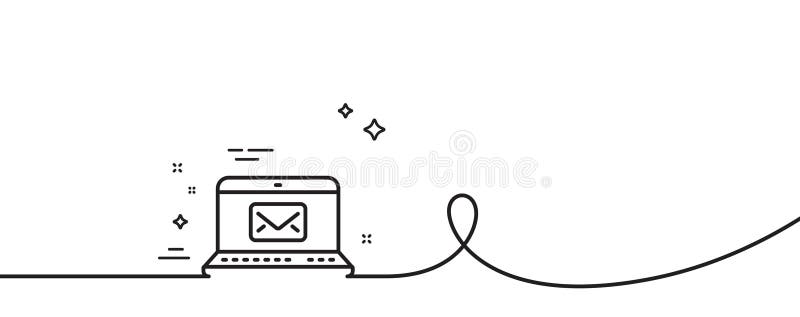 E-Mail Line Icon. Message Correspondence Sign. Continuous Line with ...