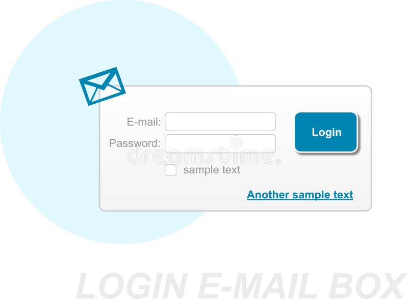 E-mail login box stock illustration. Illustration of light - 33873998