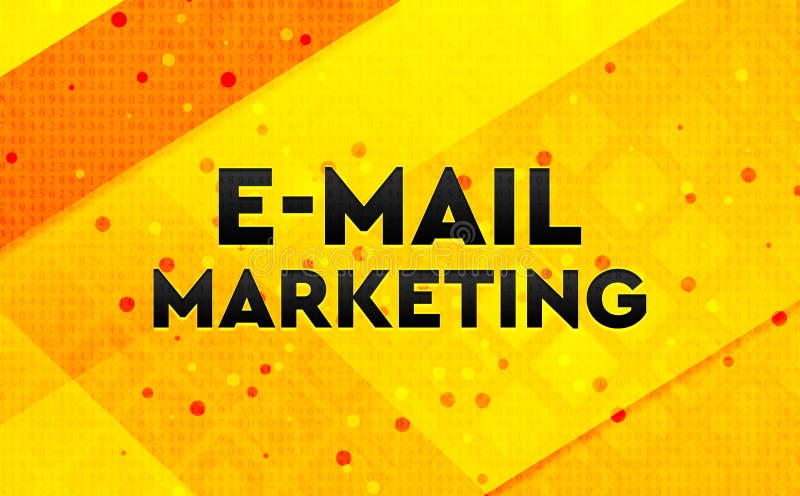 E-mail Marketing Abstract Digital Banner Yellow Background Stock ...