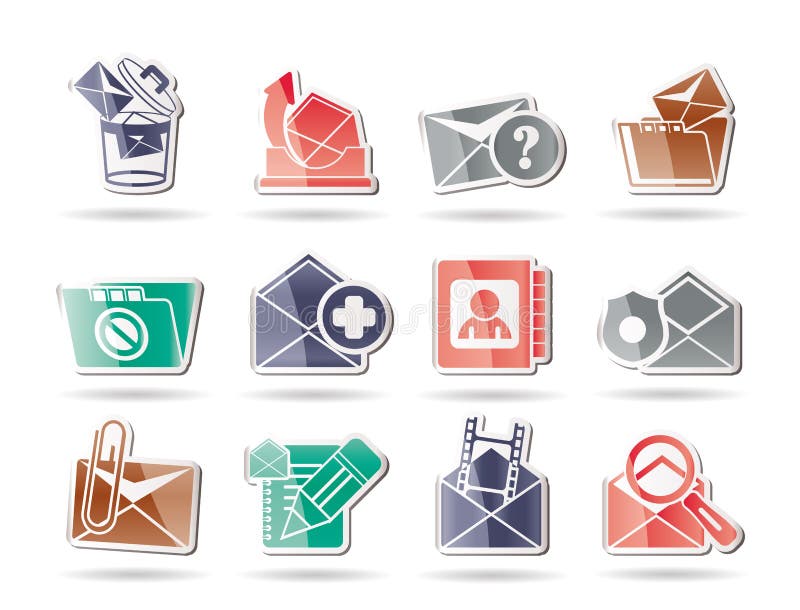 E-mail and Message Icons stock vector. Illustration of communication ...