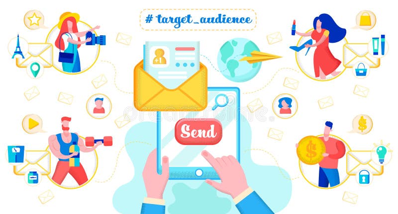 E-mail Messaging To Target Audience Vector Concept Stock Vector ...