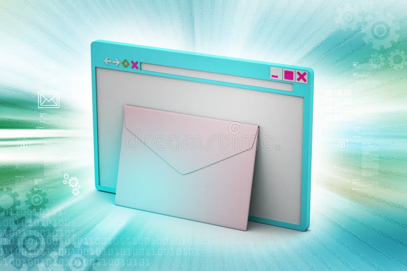 E-Mail Mit Windows-Explorer Stock Abbildung - Illustration von blau ...
