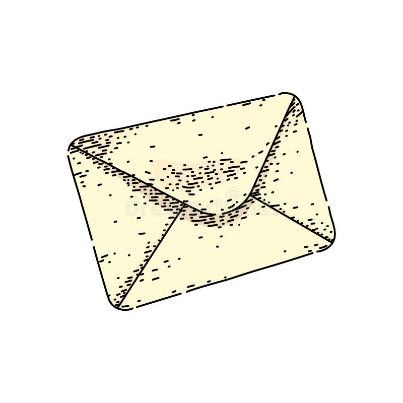 E Mail Paper Sketch Hand Drawn Vector Stock Photo - Image of vintage ...