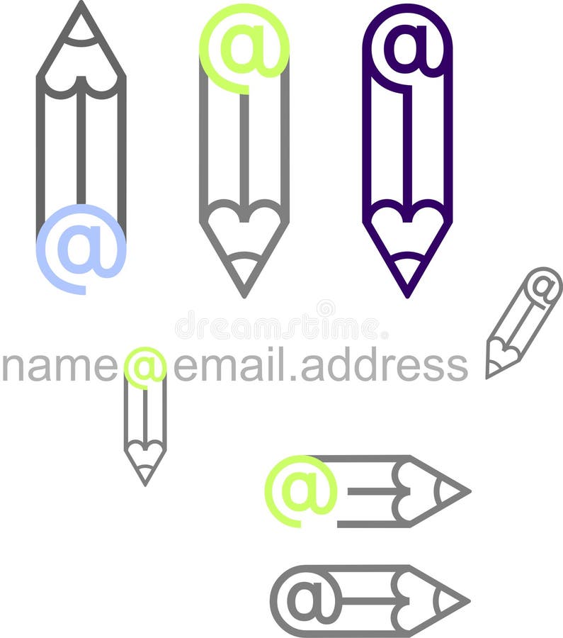 E-mail pictogram - potlood vector illustratie. Illustration of brief ...