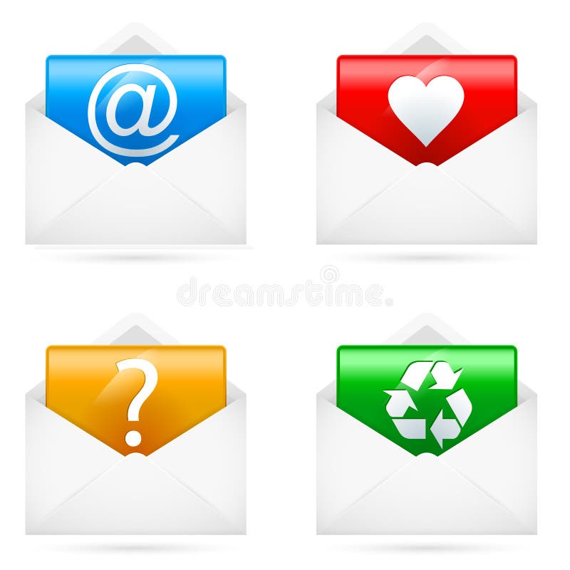 E-mail pictogrammen vector illustratie. Illustration of post - 25572145