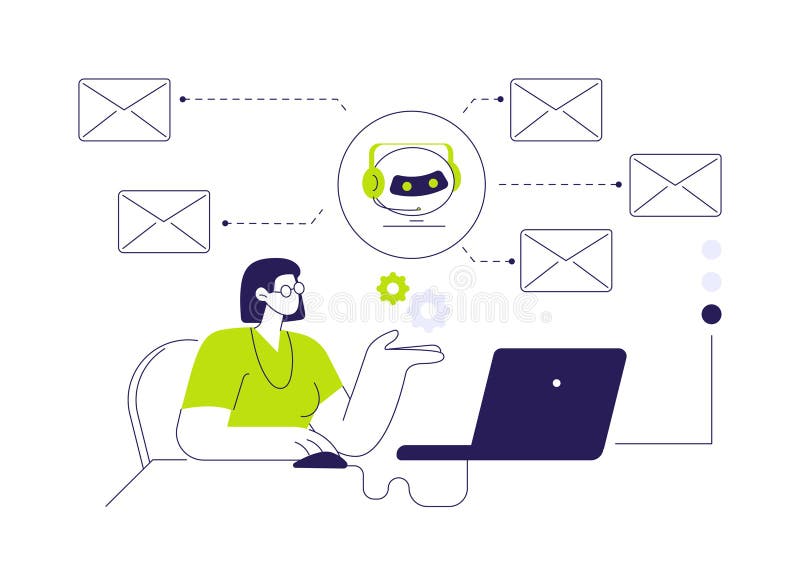 E-mail Processing Abstract Concept Vector Illustration. Stock Vector ...