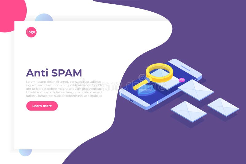 E-mail Protection, Anti-malware, Anti Spam Isometric Concept. Stock ...