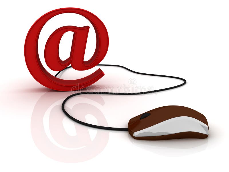 E-Mail Sign with Computer Mouse Stock Illustration - Illustration of ...