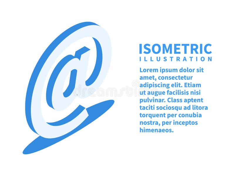 E-mail Sign Icon. Isometric Template for Web Design in Flat 3D Style ...