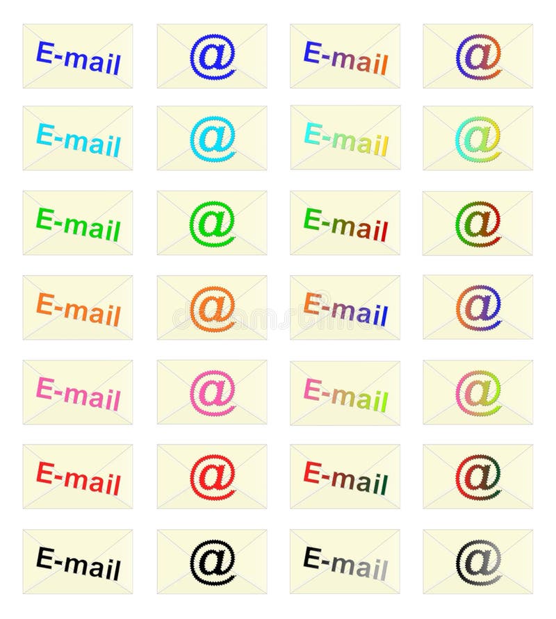 Stamps with email theme stock vector. Illustration of advertising - 4389363