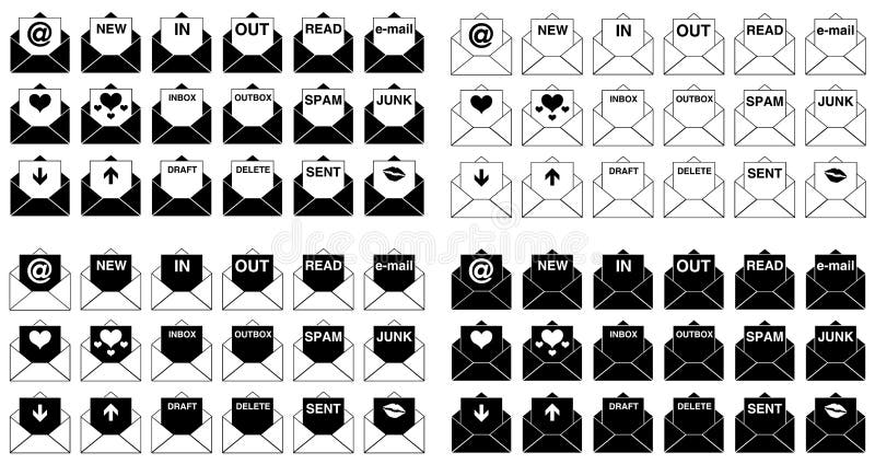 E-mail status collection stock vector. Illustration of email - 24358542