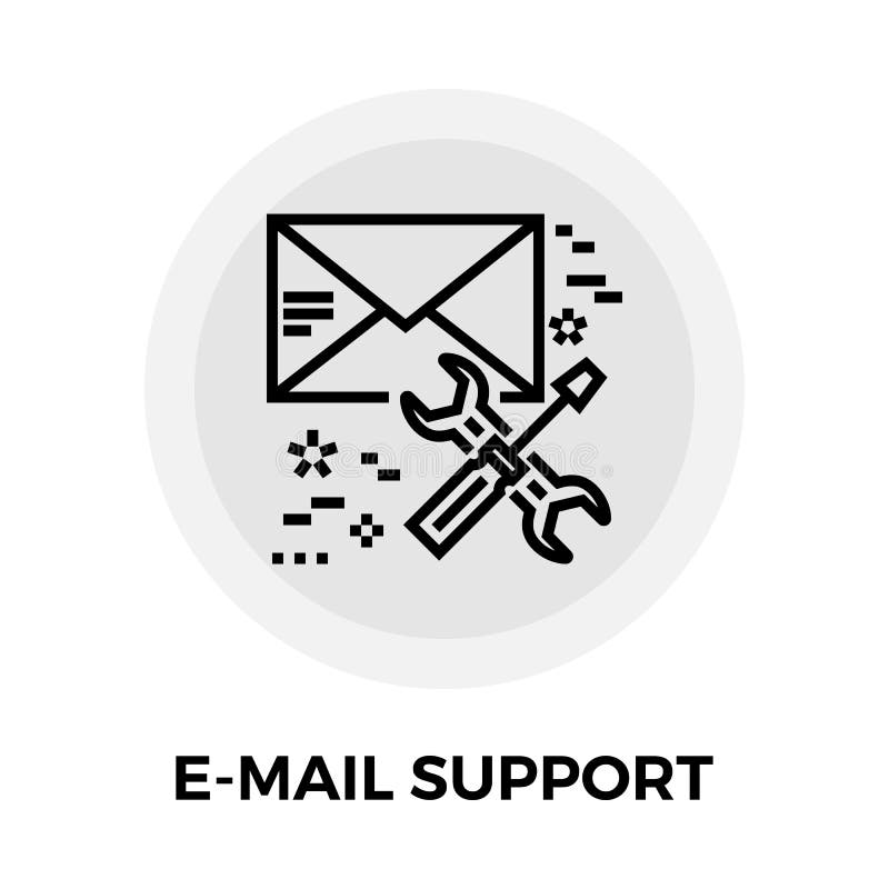 E-mail Support Line Icon, Outline Symbol, Vector Illustration, Concept ...