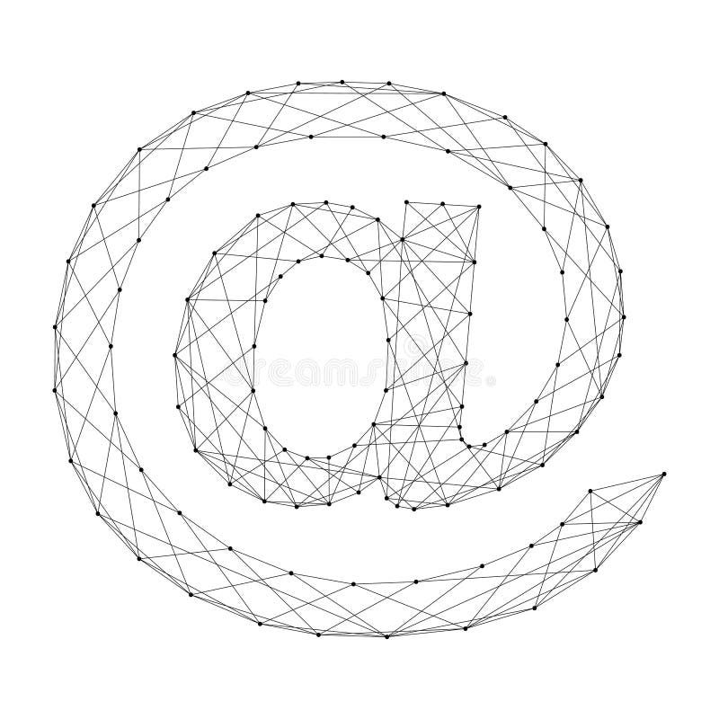 E-mail Symbol from Abstract Futuristic Polygonal Black Lines and Dots ...