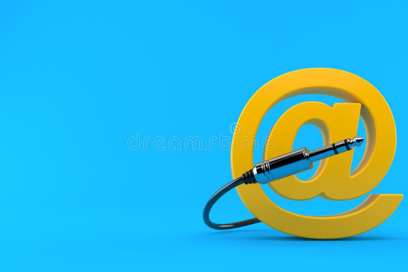 E-mail Symbol with Audio Cable Stock Illustration - Illustration of ...