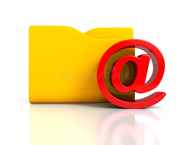 E-mail at Symbol with Document Folder Stock Illustration - Illustration ...