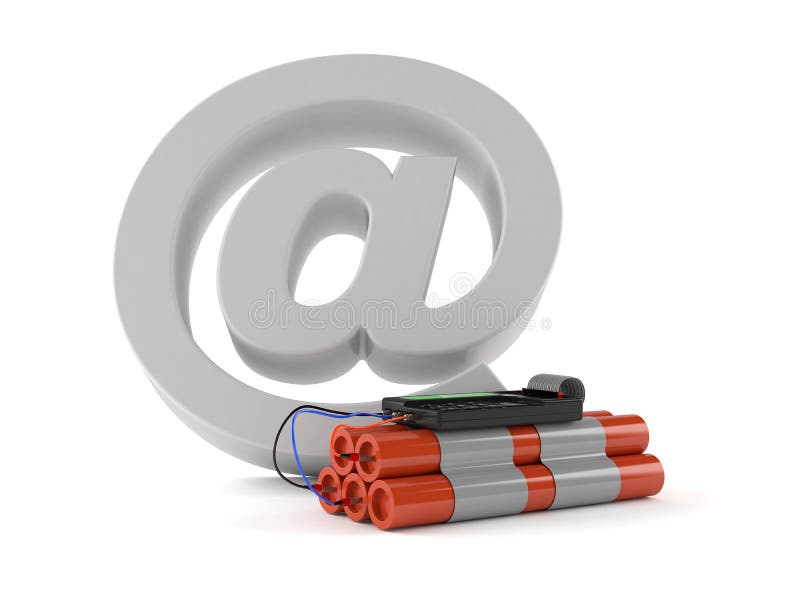 E-mail Symbol with Dynamite Stock Illustration - Illustration of ...