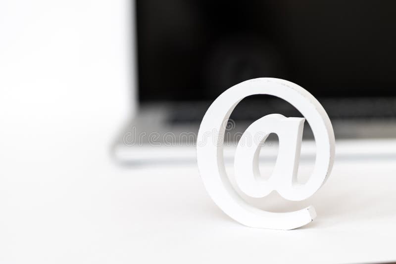 E-mail Symbol in Front of a Laptop Computer Keyboard Concept for Email ...
