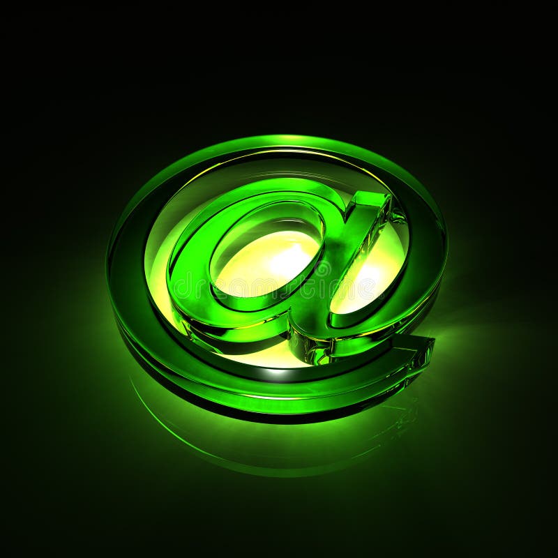 E-mail Symbol Glass - Green Stock Illustration - Illustration of mail ...