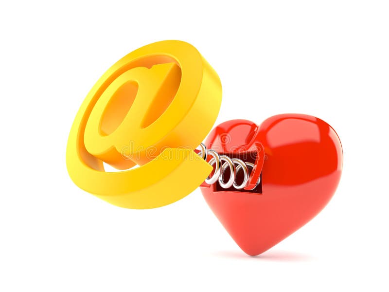 E-mail symbol with heart stock illustration. Illustration of email ...
