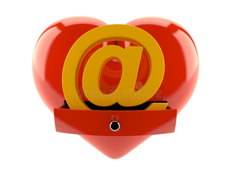 E-mail symbol inside heart stock illustration. Illustration of love ...