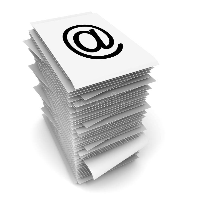 E-Mail-Symbol Ist-Mail-- Auf Papier Stock Abbildung - Illustration von ...