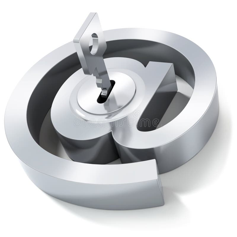 E-mail symbol with key stock illustration. Illustration of online ...