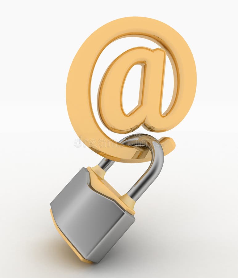 Protected email stock vector. Illustration of lock, symbol - 8621492