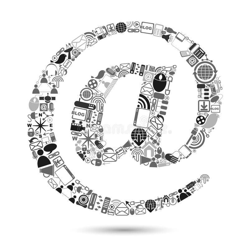 E-mail Symbol Made of Web Icon Stock Vector - Illustration of media ...
